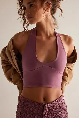 Free People Had Me At Hello Halter Top - Damson