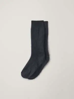 LISA YANG STORE Brushed Cashmere Socks - Black