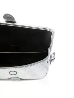 Bally Metallic Leather Flap Shoulder Bag