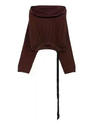 Rick Owens Hooded Hoodie With Elasticated Waist - Red