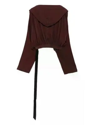 Rick Owens Hooded Hoodie With Elasticated Waist - Red