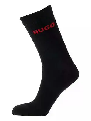 Hugo Logo-knit Socks Pack Of 3 - Black