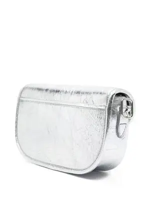 Bally Metallic Leather Flap Shoulder Bag
