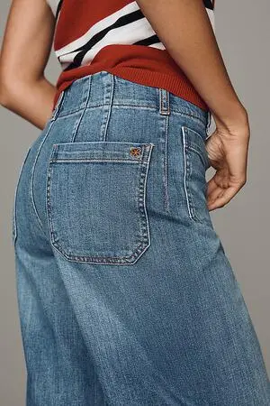 Maeve Colette High-rise Wide-leg Full-length Jeans - Light Denim