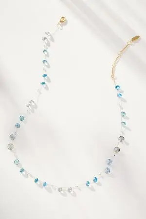 Anthropologie Floating Crystal Necklace - Blue