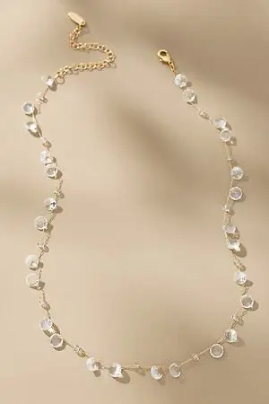 Anthropologie Floating Crystal Necklace - Clear