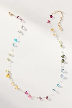Anthropologie Floating Crystal Necklace - Rainbow