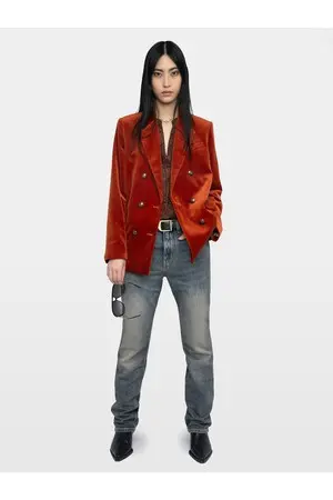 Zadig&Voltaire Vaska Structu Velvet Blazer - Red
