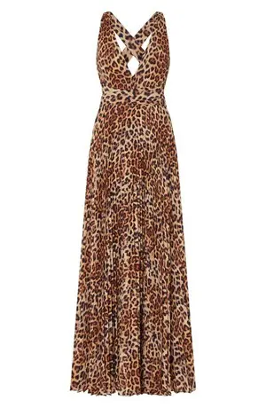 MILLY Oria Leopard Print Maxi Dress