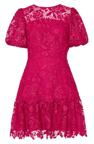 MILLY Yasmin Rose Mosaic Lace Dress