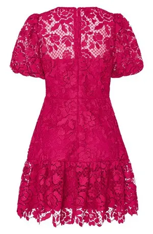 MILLY Yasmin Rose Mosaic Lace Dress