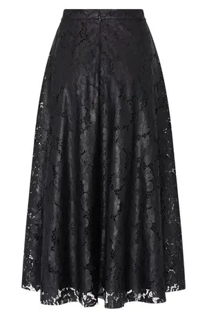 MILLY Otha Texture Lace Midi Skirt