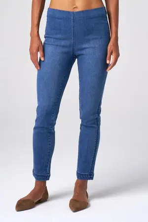 FRANNE GOLDE Slim Stretch Pull-on Ankle Jean - Classic Wash