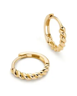 ANA LUISA Solid Yellow Twist Hoop Earrings - Gold