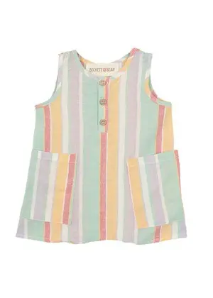 BECKETT AND BEAR Striped Baby Button Romper - Multi
