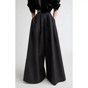 Carolina Herrera Pleated Silk Faille Palazzo Pants