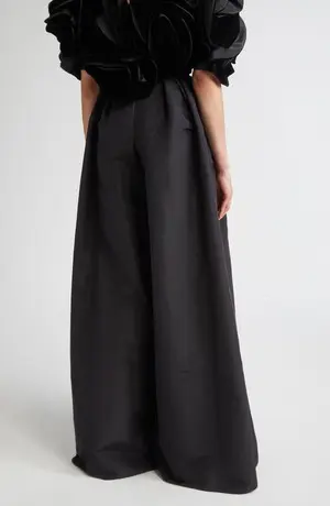 Carolina Herrera Pleated Silk Faille Palazzo Pants