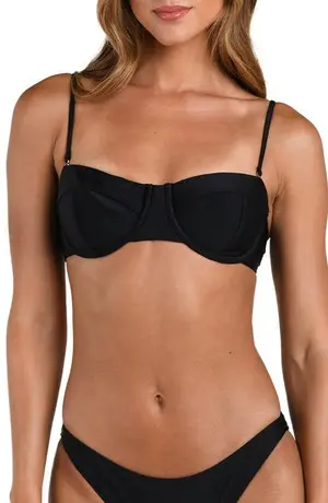 L'AGENCE Alexandria Underwire Bikini Top - Black