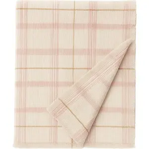 LORENA CANALS Tartan Throw Blanket - Rose Natural