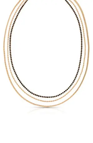 Ettika Delicate Sparkle Layered Chain Necklace