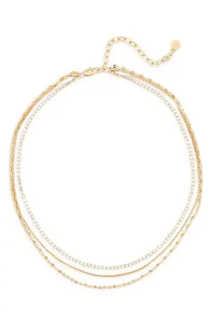 Ettika Delicate Sparkle Layered Chain Necklace - Gold