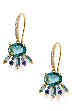 Nadri Stellar Drop Earrings - Gold