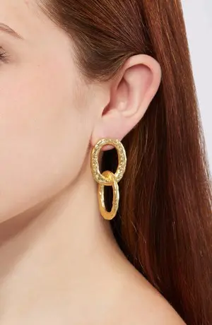 KARINE SULTAN Bold Link Dangle Earrings