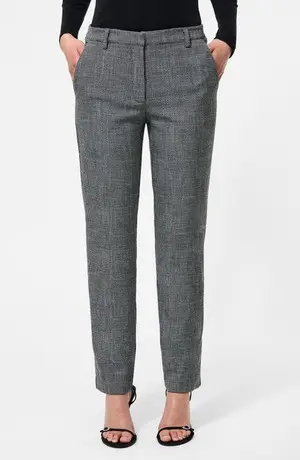 French Connection Glen Plaid Slim Crop Trousers