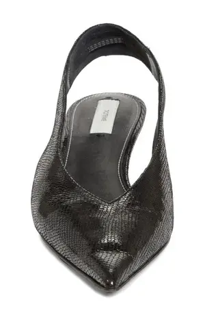 TOTEME Snakeskin Embossed Wedge Slingback Pumps - Black