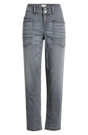 CITY BLUES Patch Pocket Ankle Tapered Jeans - Gray