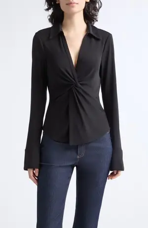 Cinq À Sept Mckenna Twist Front Jersey Shirt