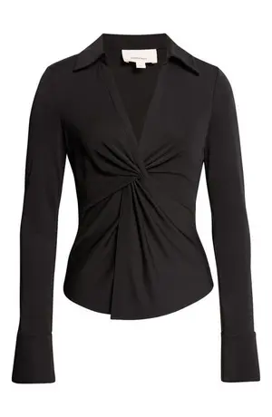 Cinq À Sept Mckenna Twist Front Jersey Shirt