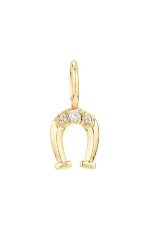 Adina Reyter Diamond Horseshoe Charm - 9k Yellow Gold