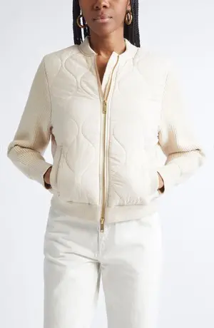 Ramy Brook Miranda Mixed Media Quilted Jacket