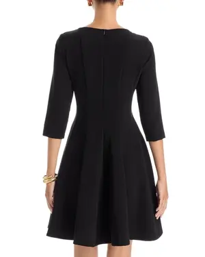 Caroline Rose Boat Neck Dress - Black