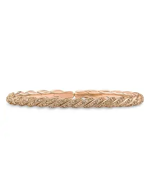 DAVID YURMAN David Yurman 18K Sculpted Cable Flex Bracelet With Cognac Diamonds