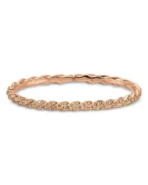 David Yurman 18k Sculpted Cable Flex Bracelet With Cognac Diamonds - Rose Gold