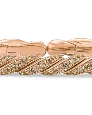 David Yurman 18k Sculpted Cable Flex Bracelet With Cognac Diamonds - Rose Gold
