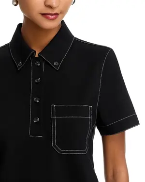 Rag & Bone Irina Contrast Stitch Polo Top