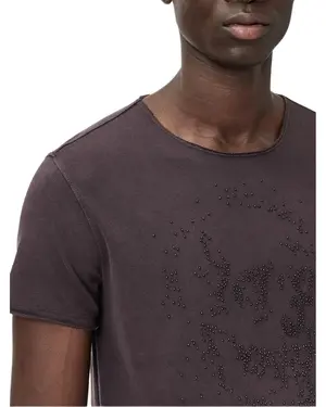 John Varvatos Raw Edge Beaded Skull Tee