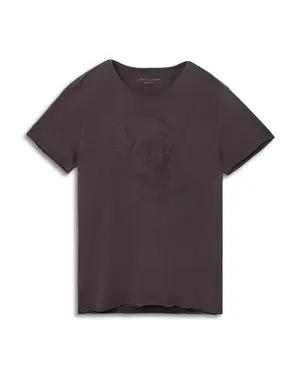John Varvatos Raw Edge Beaded Skull Tee