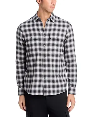 Michael Kors Plaid Classic Fit Button Down Shirt - Charcoal