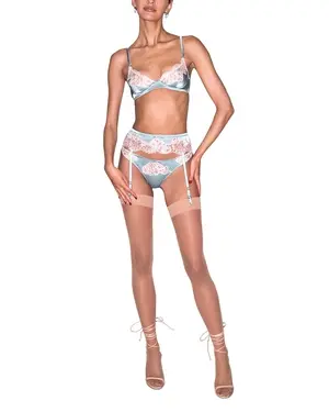 FLEUR DU MAL Juliet Lace Thong - Frosted Mint