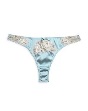 FLEUR DU MAL Juliet Lace Thong - Frosted Mint