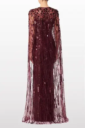 Jenny Packham Ruby Sequin-embellished Maxi Dress - Cardinal