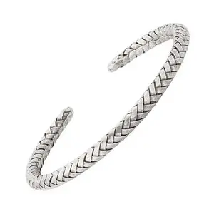 JAN LESLIE Braided Cuff Bracelet - Silver