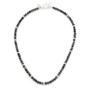 JAN LESLIE Gemstone Beaded Necklace With Sterling Silver - Sapphire