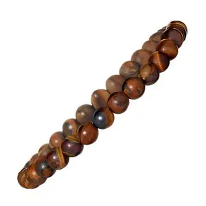 JAN LESLIE 4mm Sterling Lava Bead Bracelet - Brown