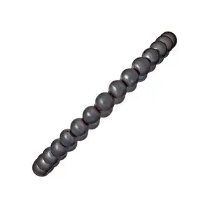 JAN LESLIE 4mm Sterling Silver Lava Bead Bracelet Grey