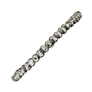 JAN LESLIE 4mm Sterling Lava Bead Bracelet - Silver